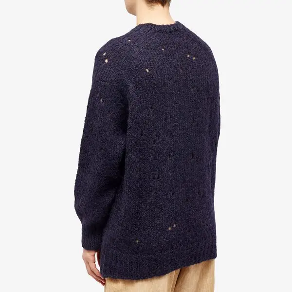 Our Legacy Needle Drop Raglan In Navy Fuzzy Mohpaca - 60% Off